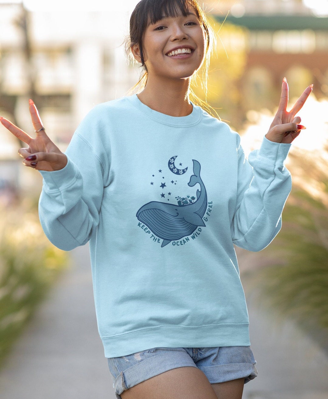 Orca Whale Sweatshirt Manatee Sweatshirt Save the Ocean Climate Change ...