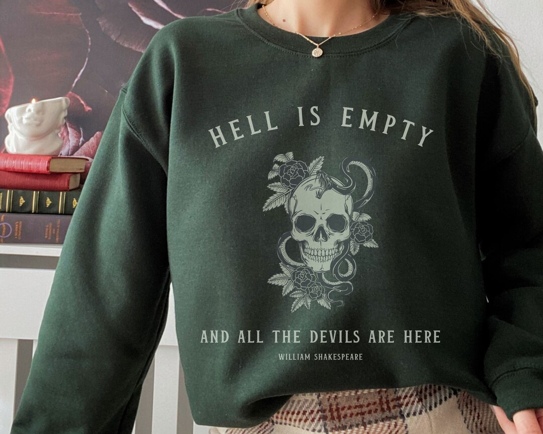 Shakespeare Sweatshirt the Tempest Quote Bookish Crewneck Dark Academia ...
