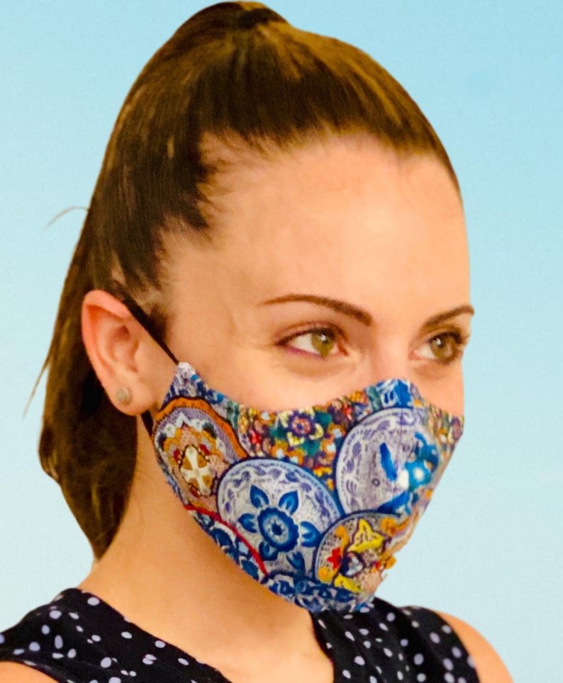 Boho Floral Face Mask Paisley Bohemian Womens Adjustable | Etsy