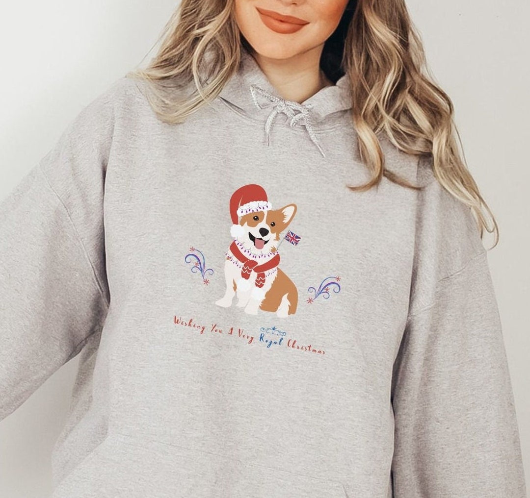 Queens Corgi Hoodie Watercolor Corgi Christmas Corgi Sweatshirt Coogi ...