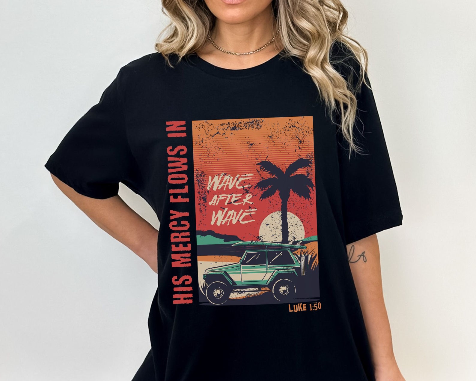 His Mercy Flows in Boho Christian Shirts Christian Tshirts Bible Verse ...