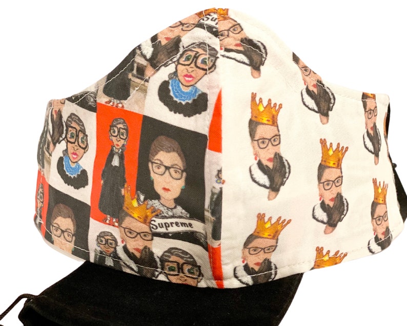 Notorious RBG Face Mask Dissent Collar Feminist Facemask | Etsy