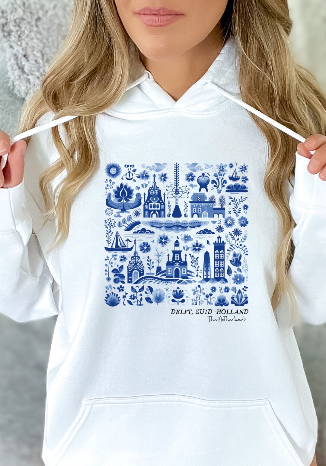 Delft Netherlands Hoodie Dutch Sweatshirt Amsterdam Hoodie Folk Art ...