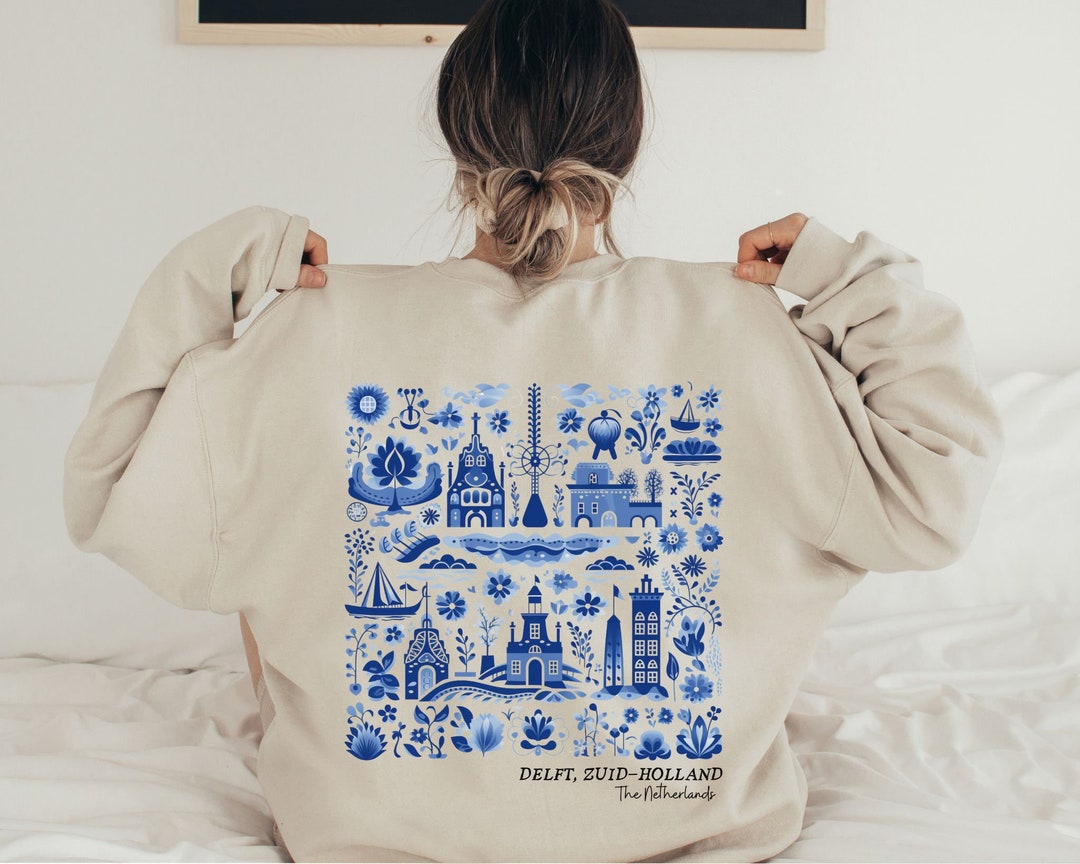 Delft Holland Sweatshirt Coquette Delft Sweater Netherlands Amsterdam ...