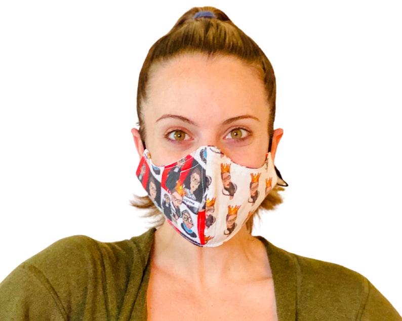 Notorious RBG Face Mask Dissent Collar Feminist Facemask | Etsy