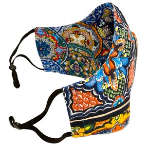 Boho Floral Face Mask, Paisley Bohemian, Womens, Adjustable Nose Wire ...