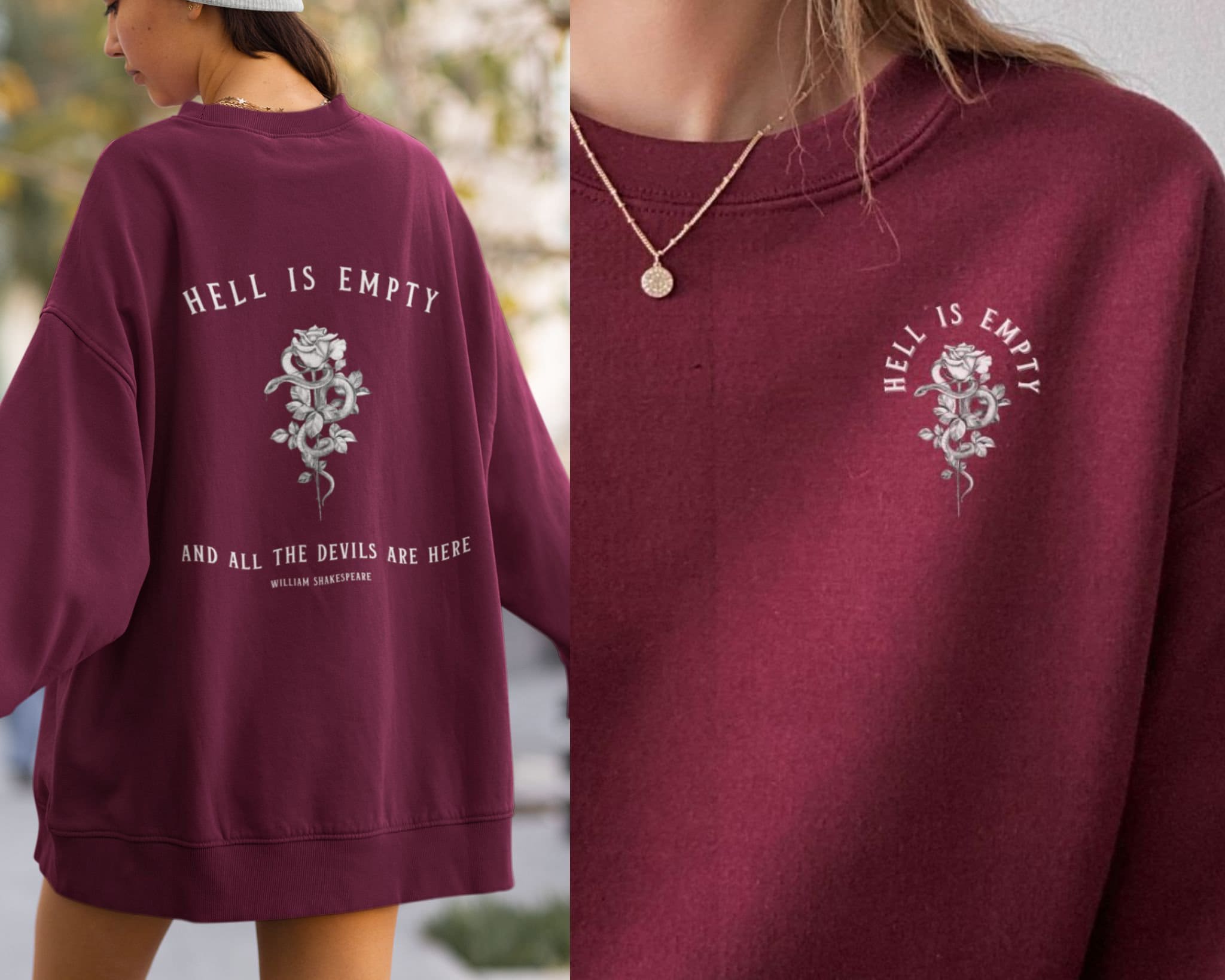 Shakespeare Sweatshirt Goblincore Crewneck Fairy Grunge Goth Sweater ...