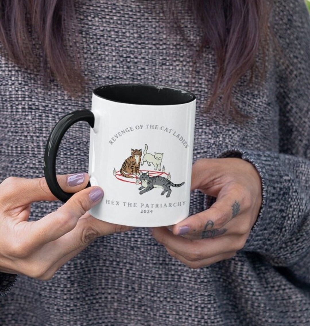 Kamala Harris Mug Hex the Patriarchy Satanic Mug Childless Cat Lady Mug ...