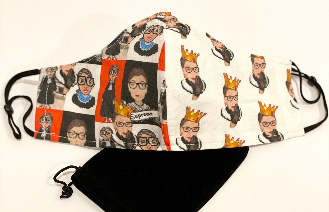 Notorious RBG Face Mask Dissent Collar Feminist Facemask | Etsy