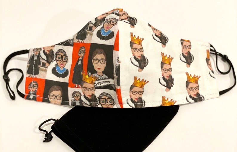 Notorious RBG Face Mask Dissent Collar Feminist Facemask | Etsy