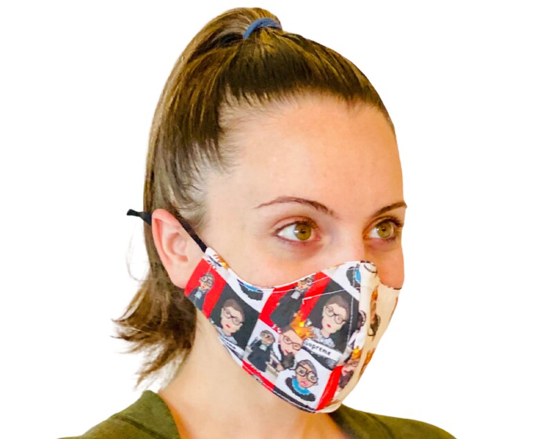 Notorious RBG Face Mask Dissent Collar Feminist Facemask - Etsy