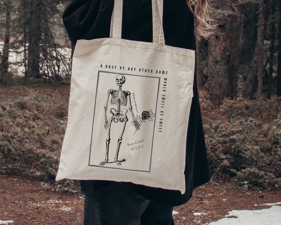 Romeo and Juliet Tote Shakespeare Tote Bag Goth Skeleton Emo Totebag ...