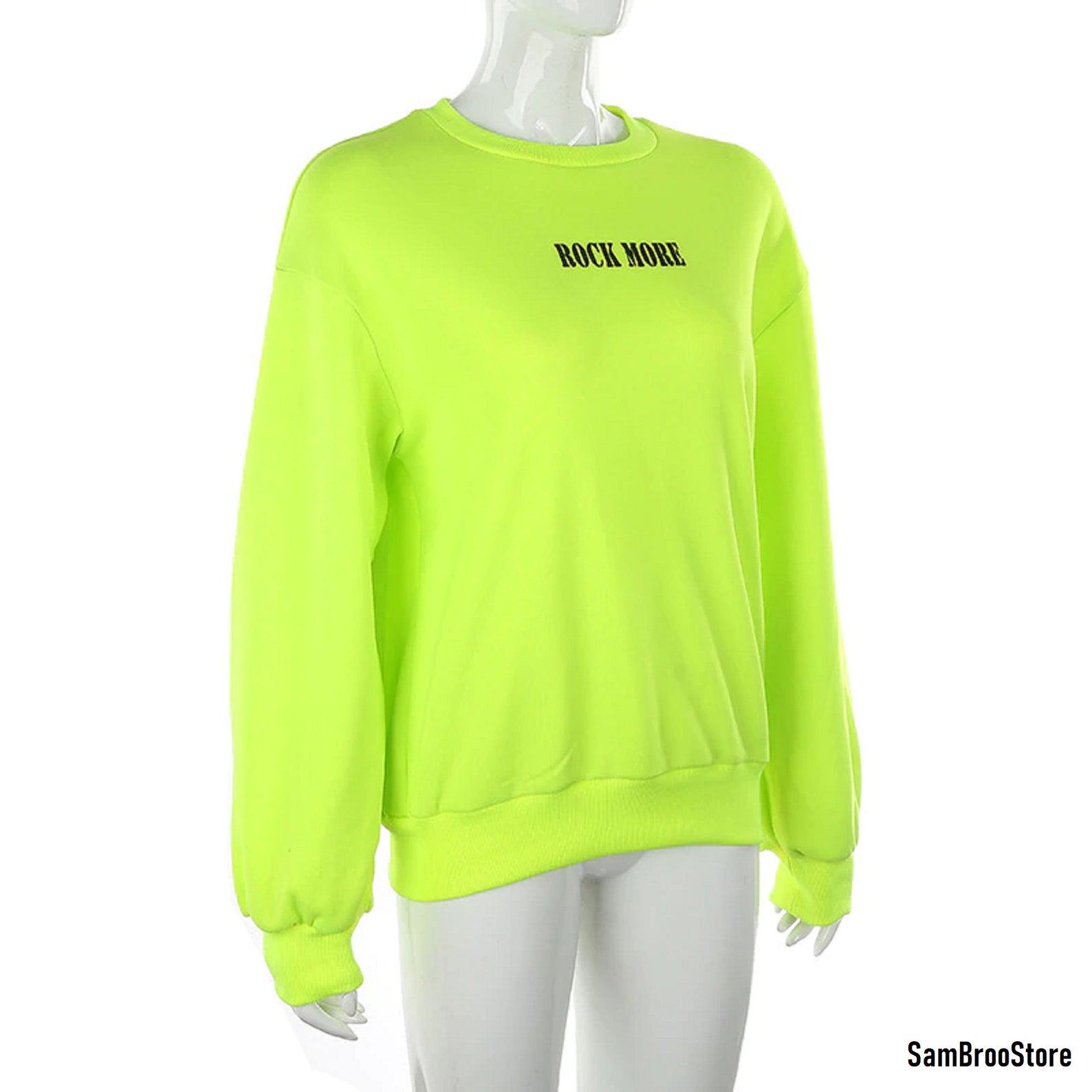 Rock More Neon Green Sweat top Women's Sweatshirts Casual | Etsy