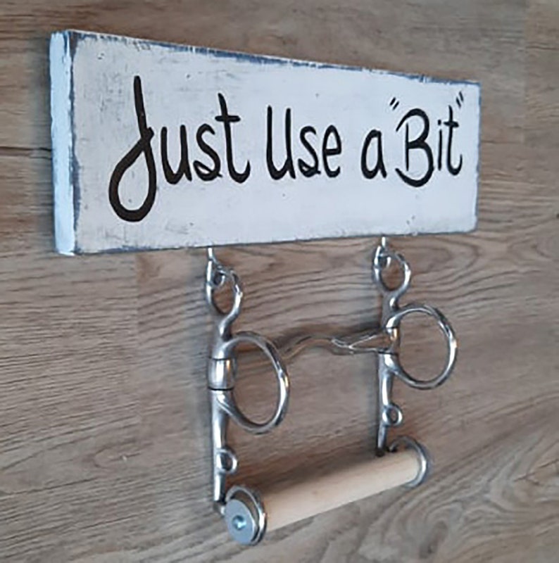 Just Use A Bit Horse Bit Toilet Paperl Holder Distressed Plaque ...