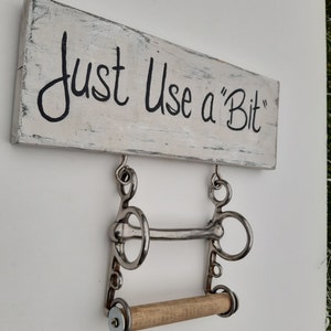 Just Use A Bit Horse Bit Toilet Roll Holder Distressed Plaque - Etsy