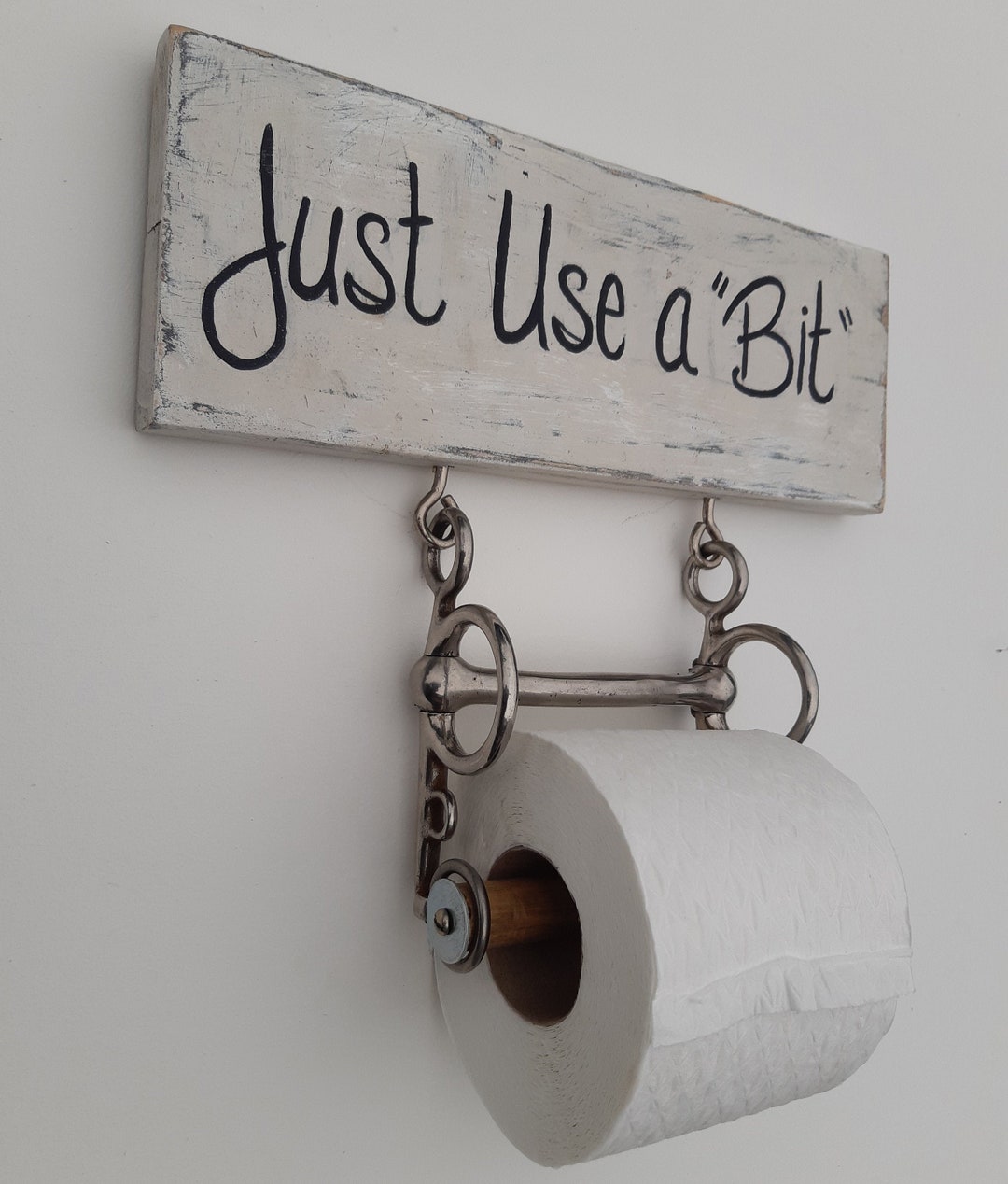 Just Use A Bit Horse Bit Toilet Roll Holder Distressed Plaque - Etsy