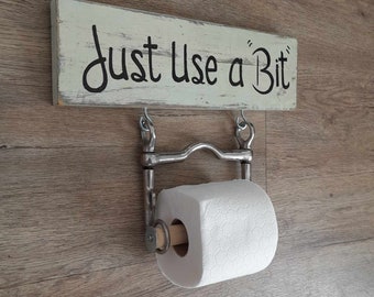 Just Use A Bit Horse Bit Toilet Roll Holder Distressed Plaque - Etsy