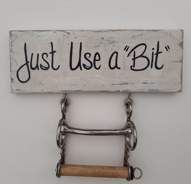 Just Use A Bit Horse Bit Toilet Roll Holder Distressed Plaque - Etsy