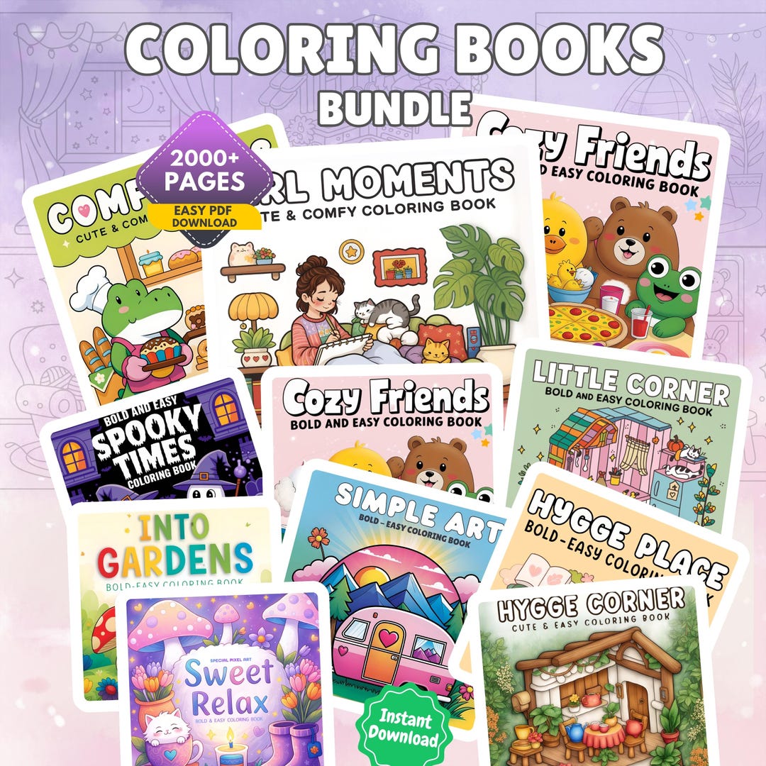 Coloring Books, 2000 + Bold and Easy Digital Coloring Pages, Coco Wyo ...