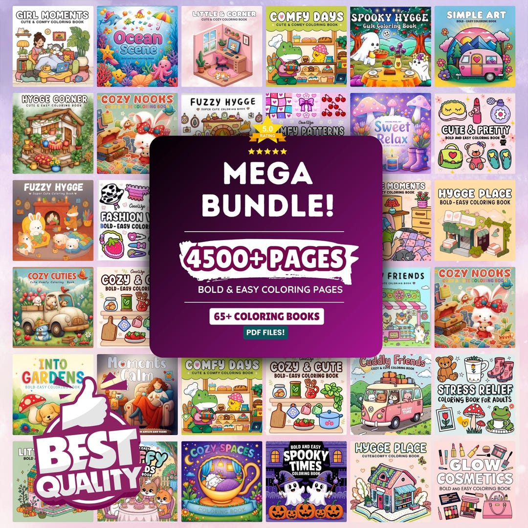 4500+ Coloring Pages Mega BUNDLE, Coloring Book Bundle, Kids Moments ...