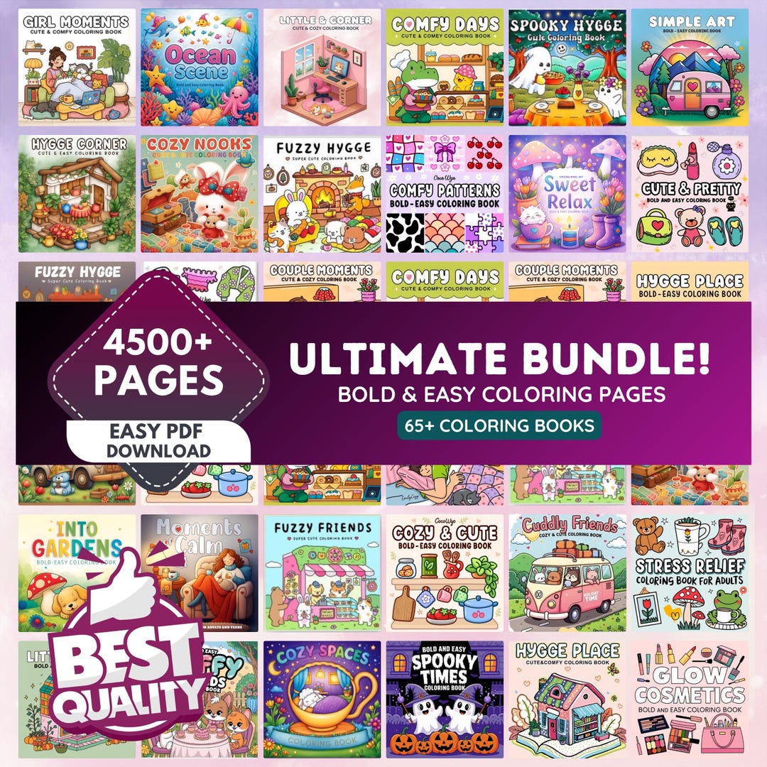 4500+ Coloring Pages Mega BUNDLE, Coloring Book Bundle, Kids Moments ...