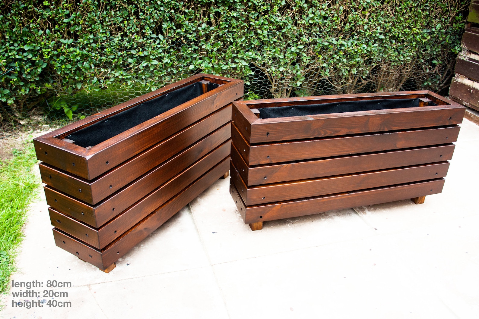 Modern Wooden Planter, Outdoor Garden Furniture, Fully Lined, Custom ...