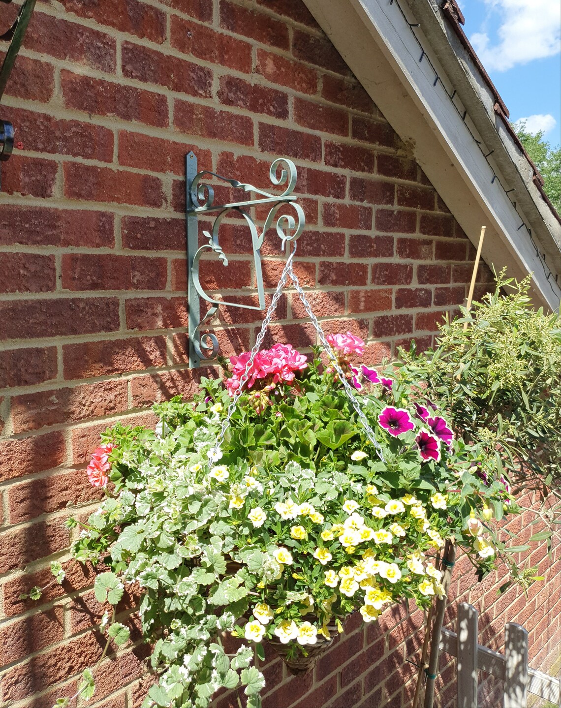 Hand Made, Hand Painted Hanging Flower Basket Brackets/bird Feeder ...