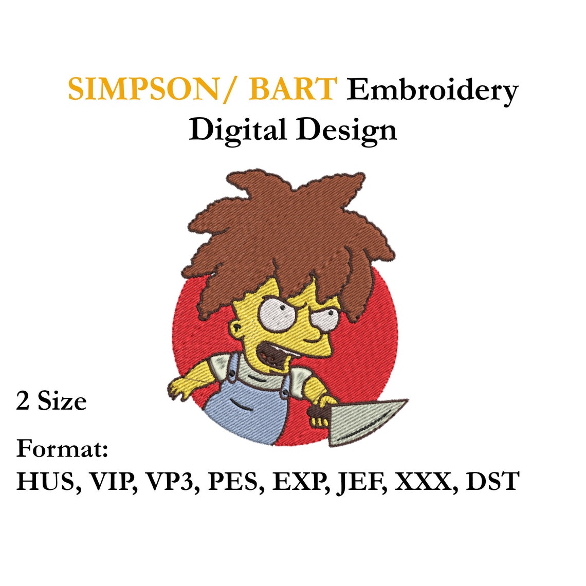Simpson Embroidery Digital Design Bart Simpson Design | Etsy