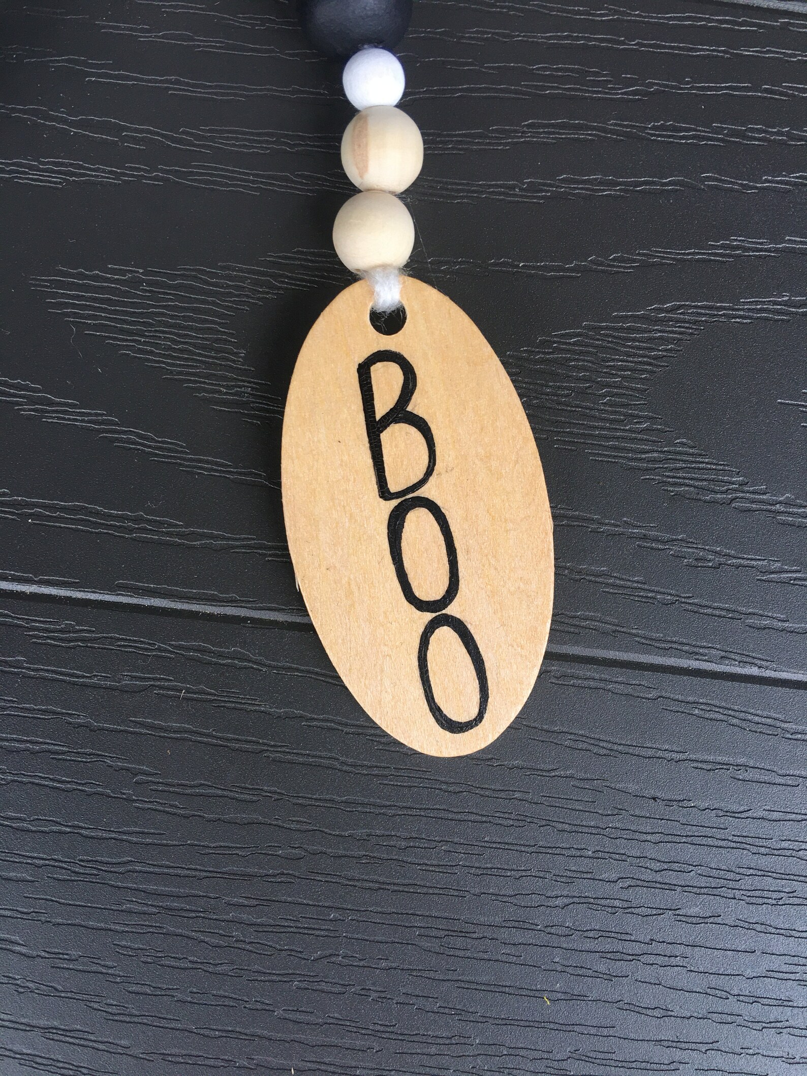 Boo Halloween Wood Bead Garland | Etsy