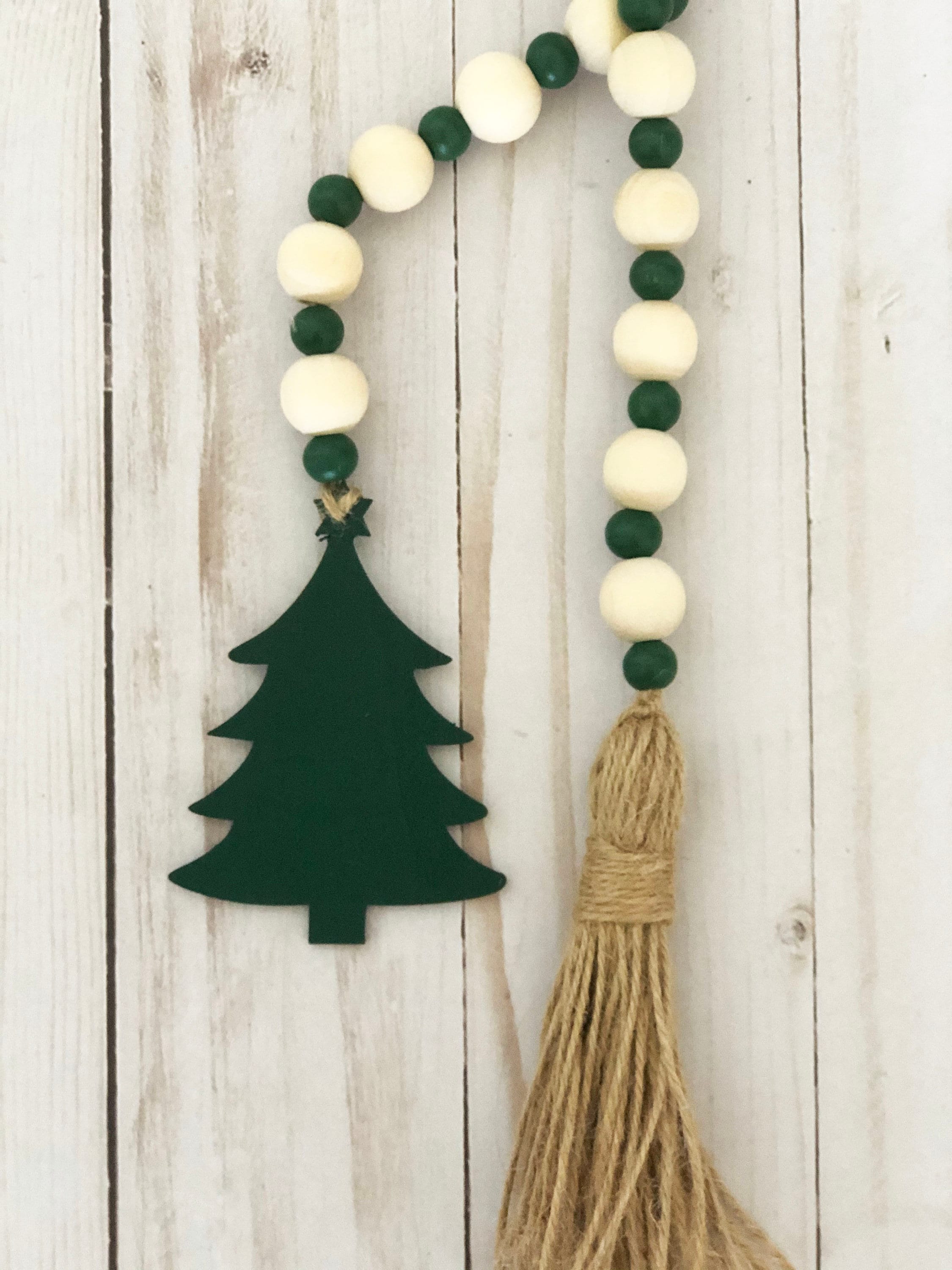 Rustic Christmas Tree Wood Bead Garland - Etsy