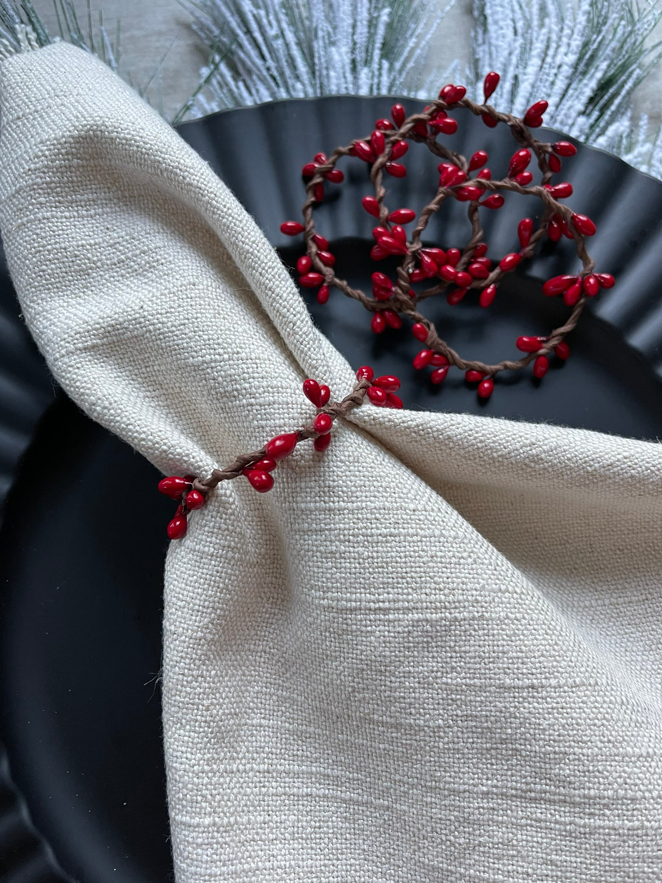 Red Berry Napkin Ring - Etsy