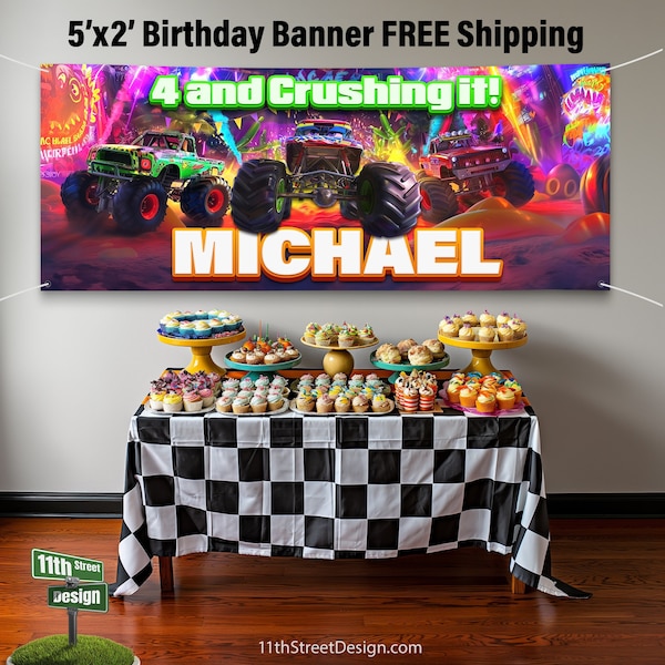 Personalized Monster Jam Backdrop - Etsy