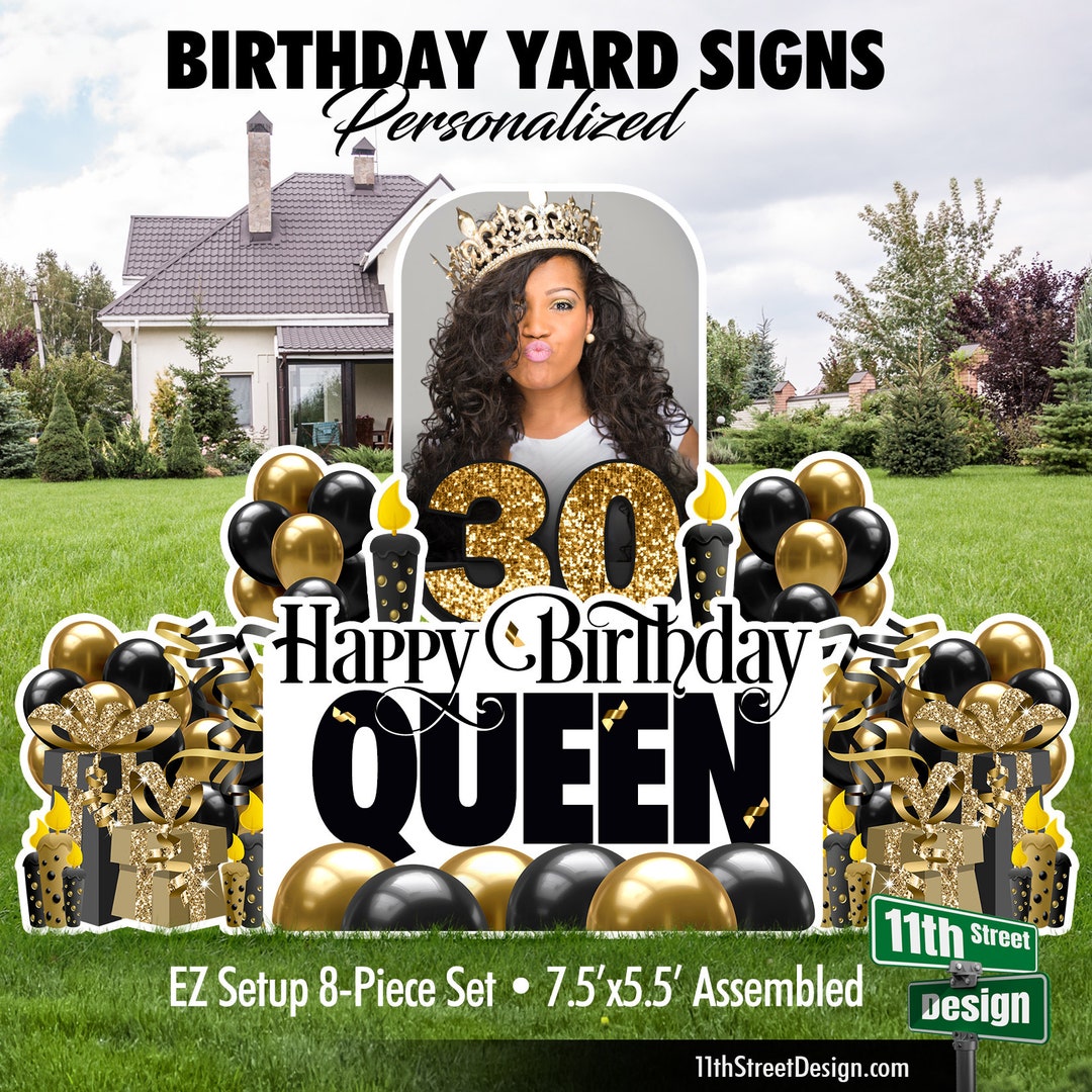 Custom 30th Birthday Lawn Signs, Personalized With Photo for Your ...