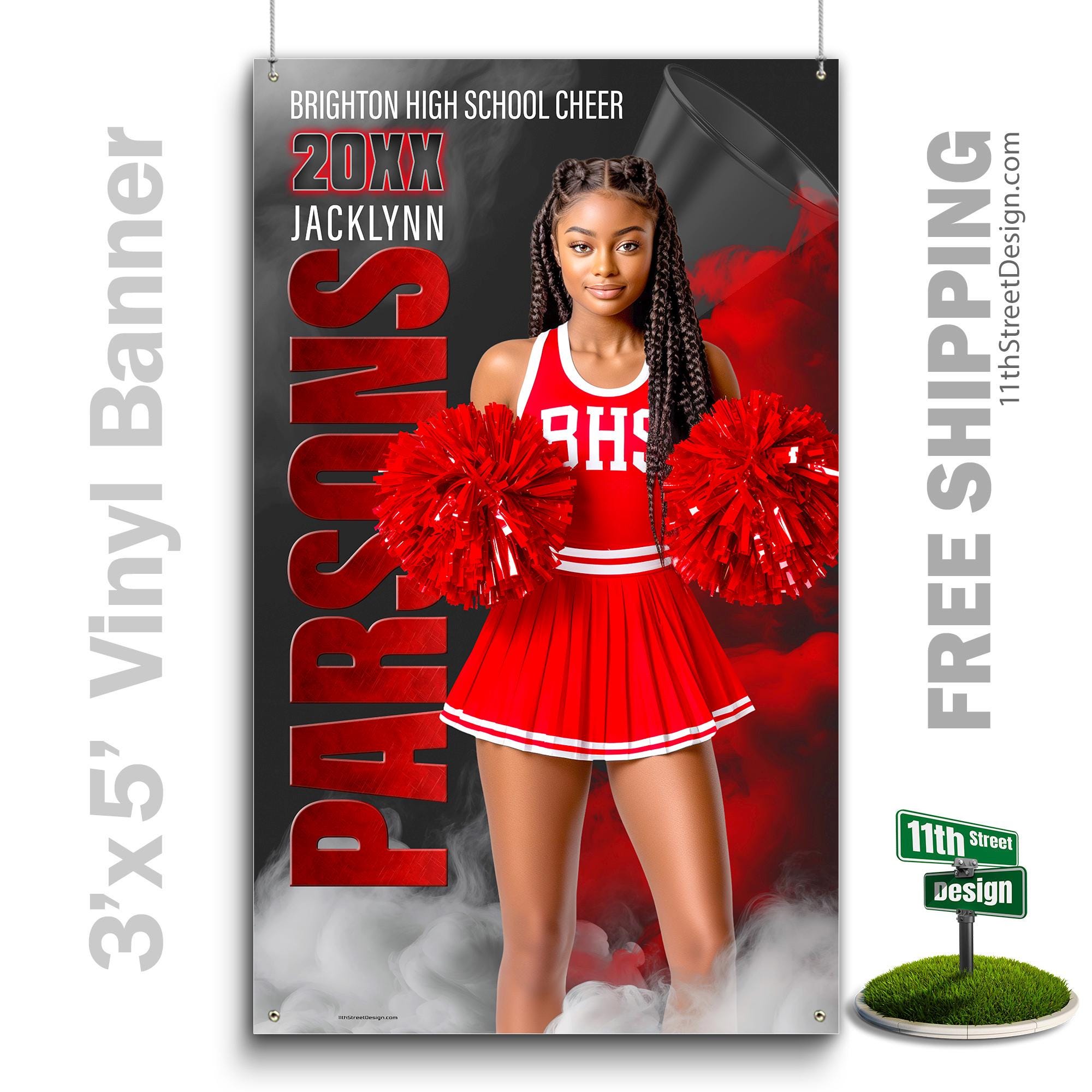 Custom-printed Vinyl Cheer Banner, Weatherproof High School Senior ...