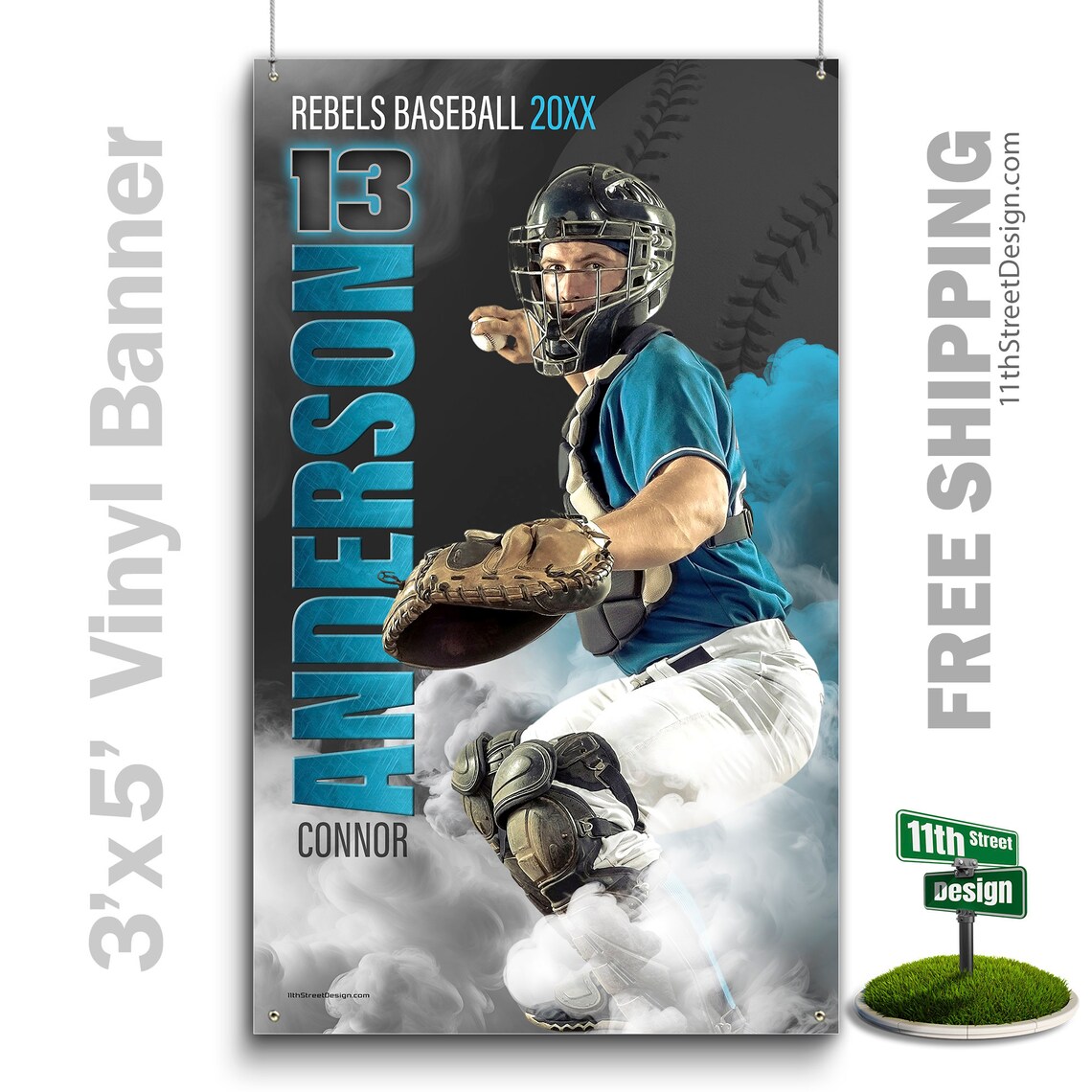 Custom-printed Vinyl Baseball Banner, Weatherproof High School Senior ...