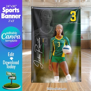 Volleyball Banner Canva Template, Design Your Own Custom Senior ...