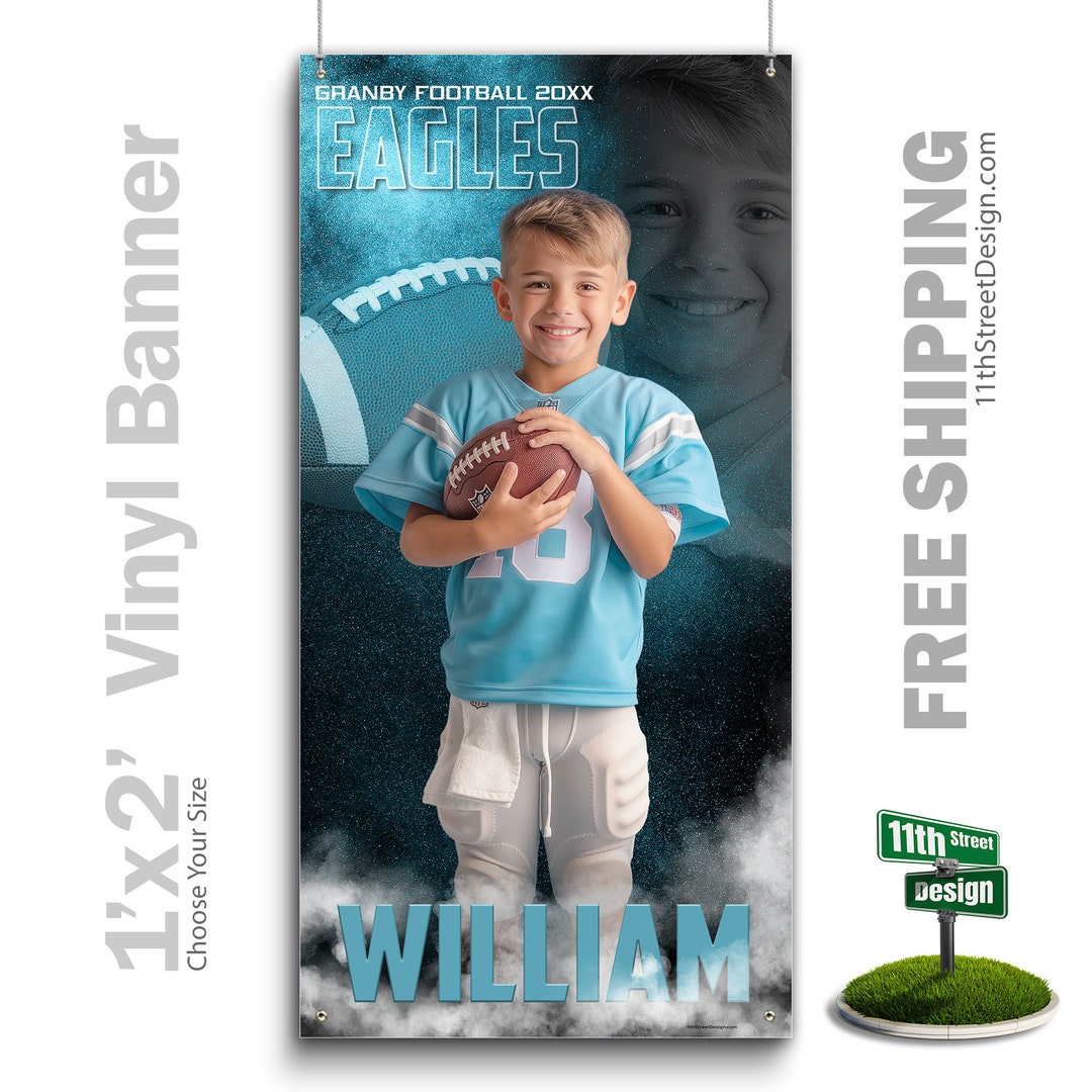 Custom-printed Vinyl Football Banner, Weatherproof High School Senior ...