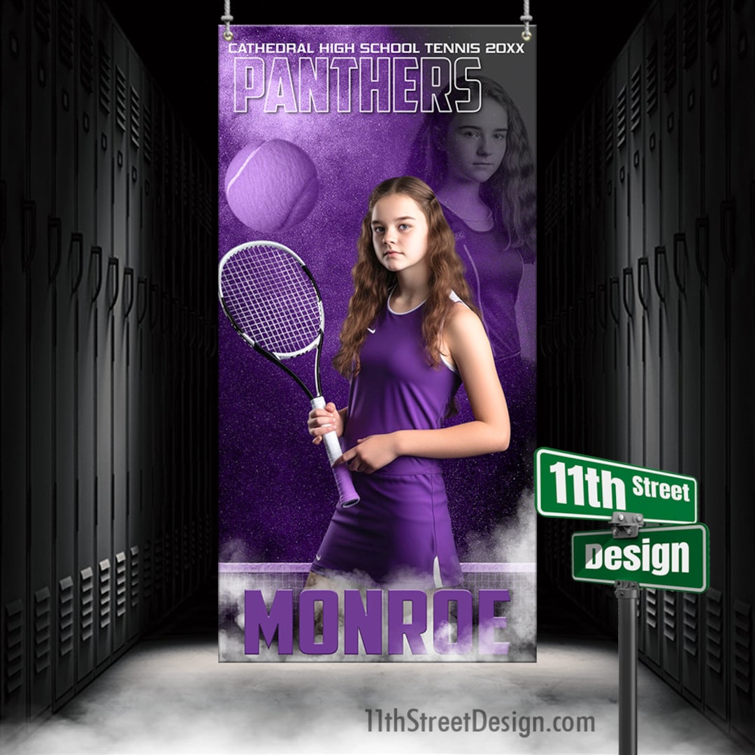 Custom-printed Vinyl Tennis Banner, Weatherproof High School Senior ...