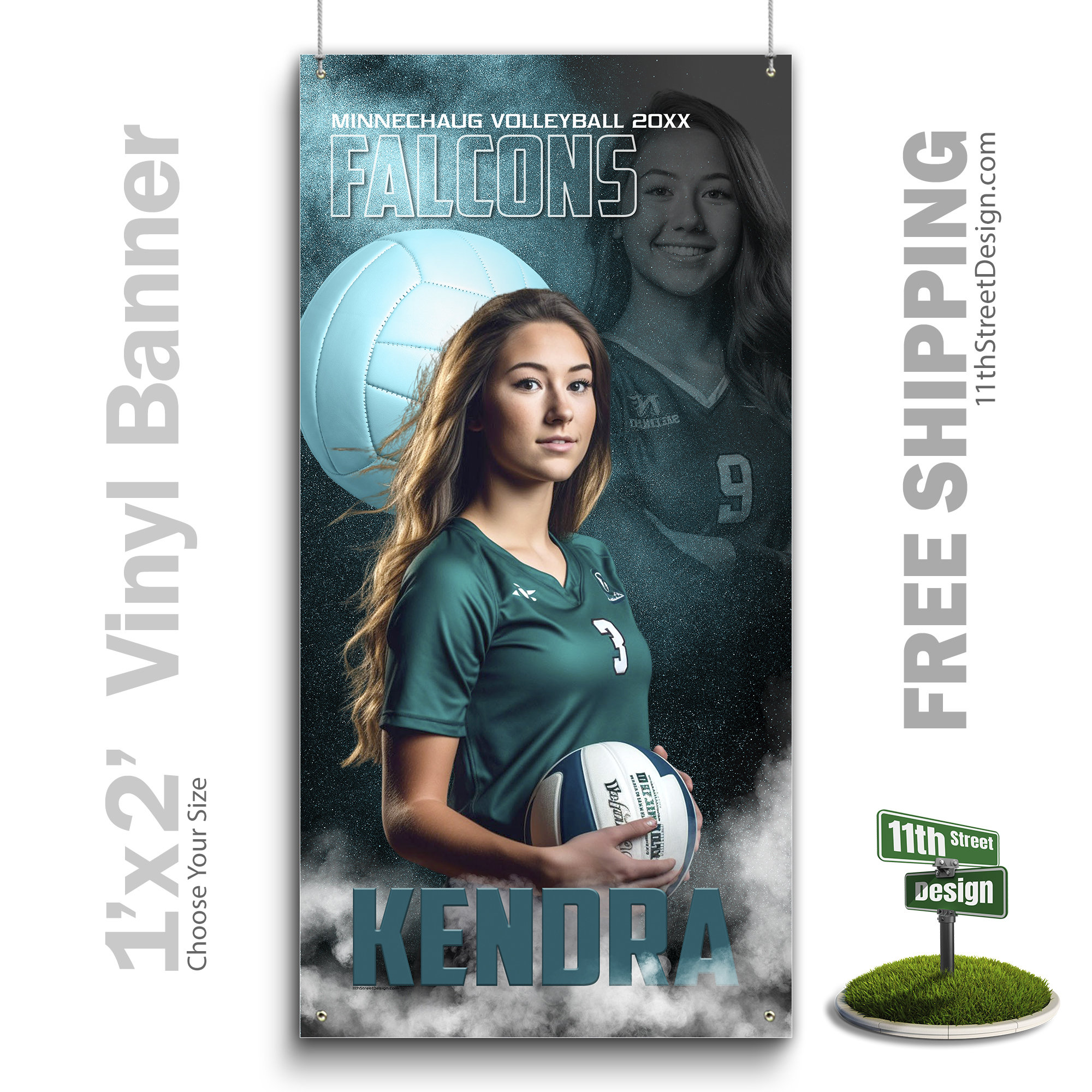 Custom-printed Vinyl Volleyball Banner, Weatherproof High School Senior ...