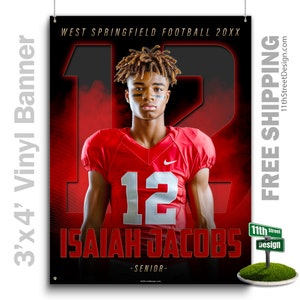Custom-printed Vinyl Football Banner, Weatherproof High School Senior ...