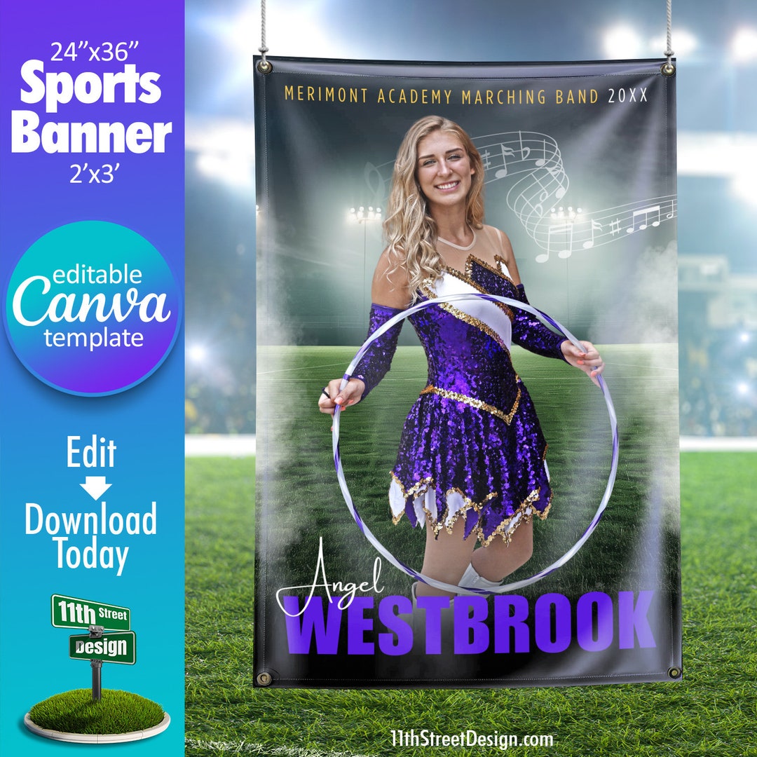 Marching Band Banner Canva Template, Design Your Own Custom Senior ...