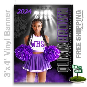 Custom-printed Vinyl Cheer Banner, Weatherproof High School Senior ...