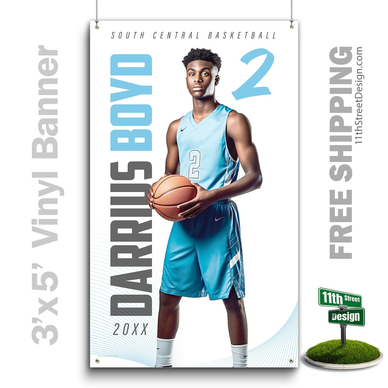 Custom-printed Vinyl Basketball Banner, Weatherproof High School Senior ...