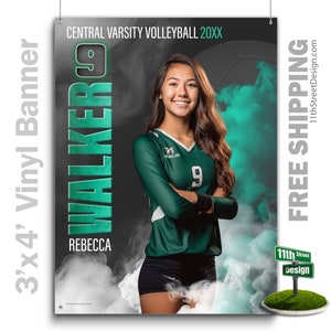 Custom-printed Vinyl Volleyball Banner, Weatherproof High School Senior ...