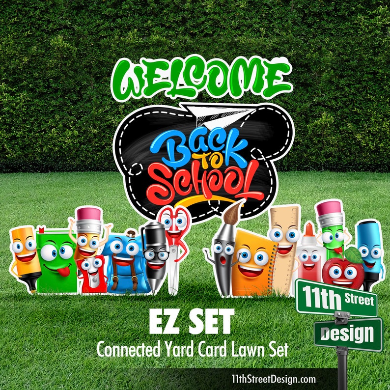 Back to School EZ Setup Kit Connected 4-piece Yard Card Kit | Etsy