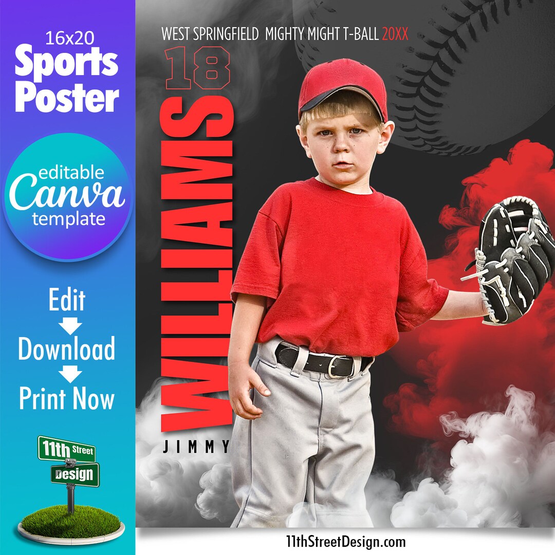 Baseball Poster Canva Template, Design Your Own Custom Senior Baseball ...
