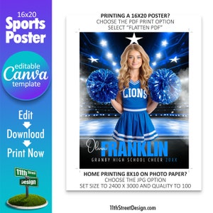 Cheerleader Poster Canva Template, Design Your Own Custom Senior Cheer ...