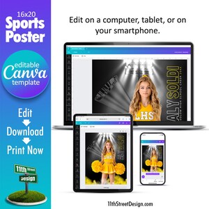 Cheerleader Poster Canva Template, Design Your Own Custom Senior Cheer ...