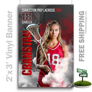 Custom-printed Vinyl Lacrosse Banner, Weatherproof High School Senior ...