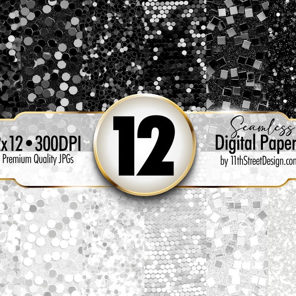 Black and White Digital Papers - Etsy